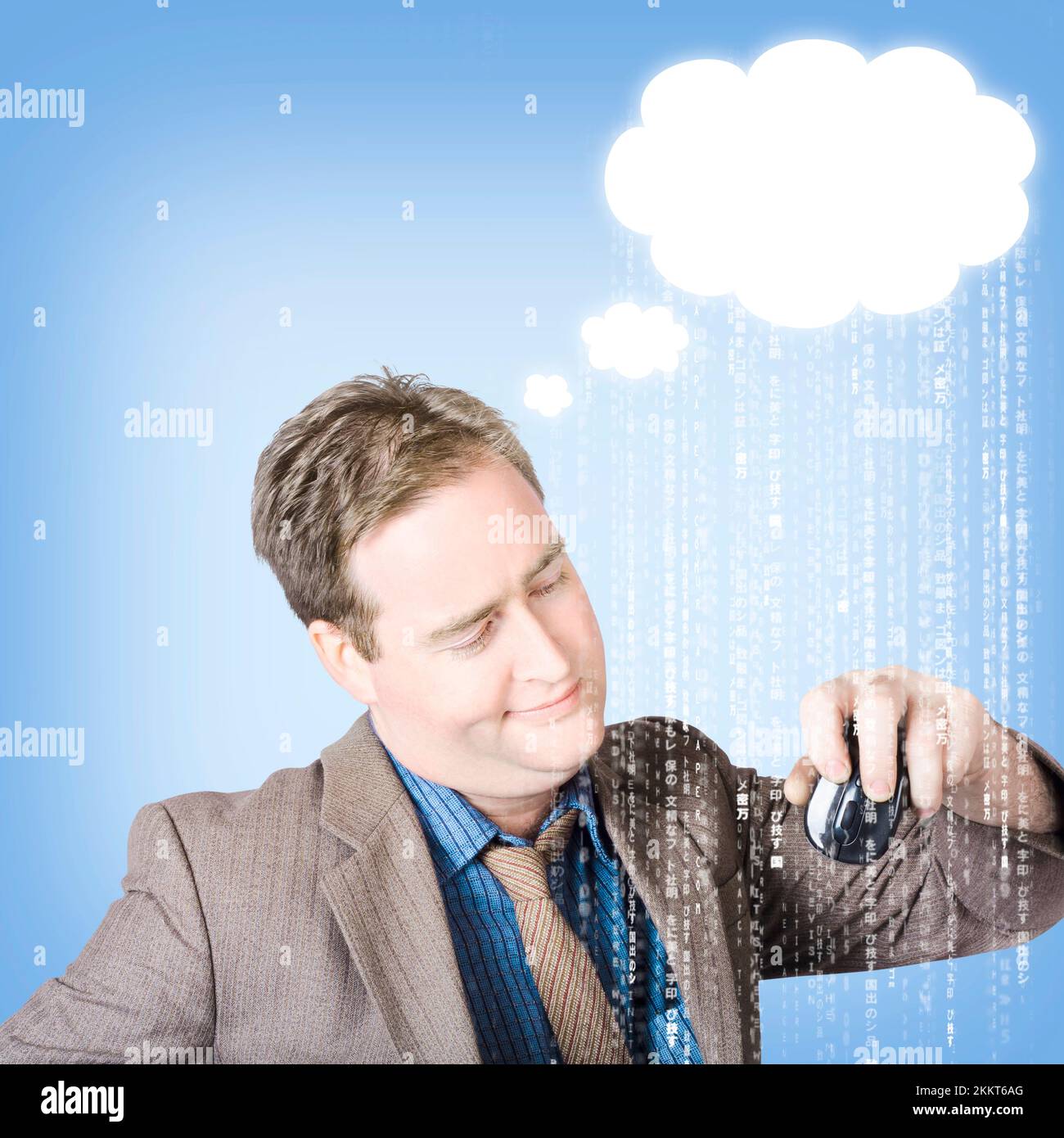 Business man thinking up cloud hi-res stock photography and images - Alamy