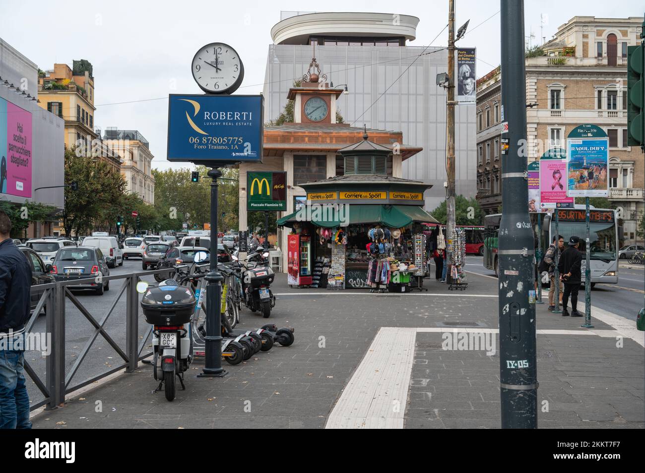 Rome, Italy - October 22, 2022: Narrow streets in the center of Rome ...