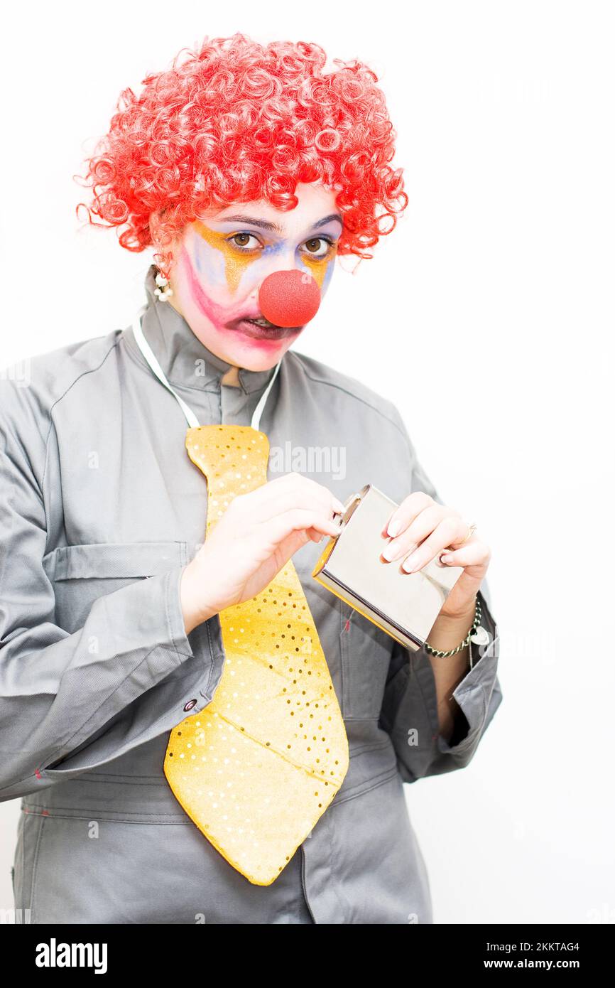 A Clown Is Caught With A Guiltily Expression While Sneaking Out A ...