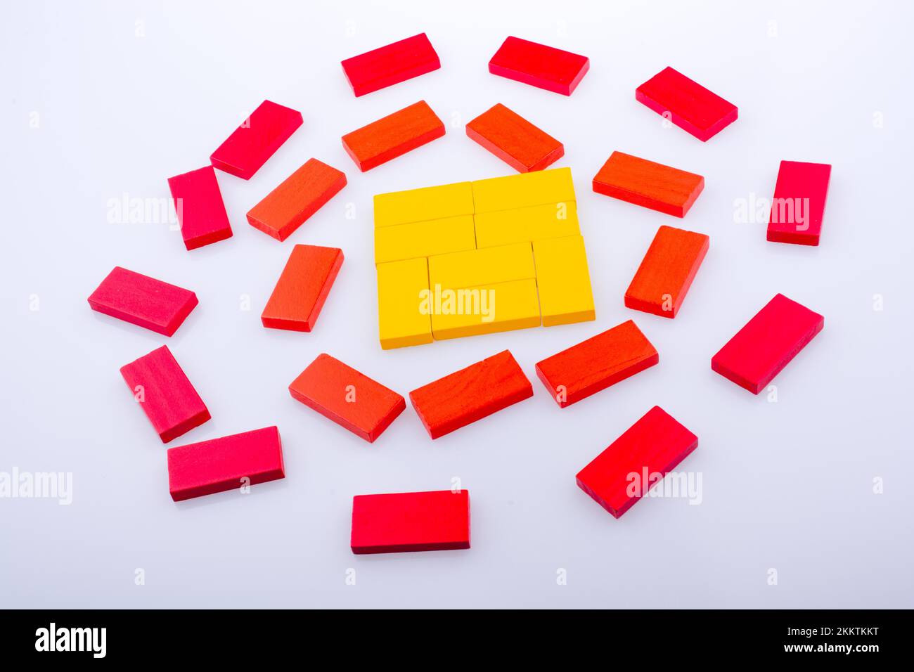 Colorful Domino Blocks on a white background Stock Photo - Alamy