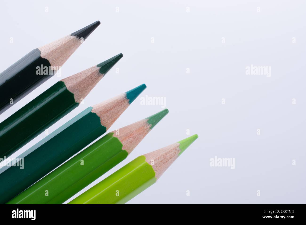 Color Pencils of various colors on a white background Stock Photo - Alamy