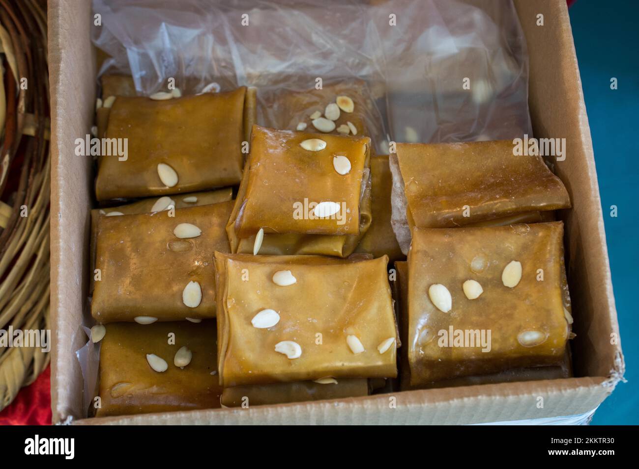 Turkish style fruit dried pulp as snack food Stock Photo - Alamy