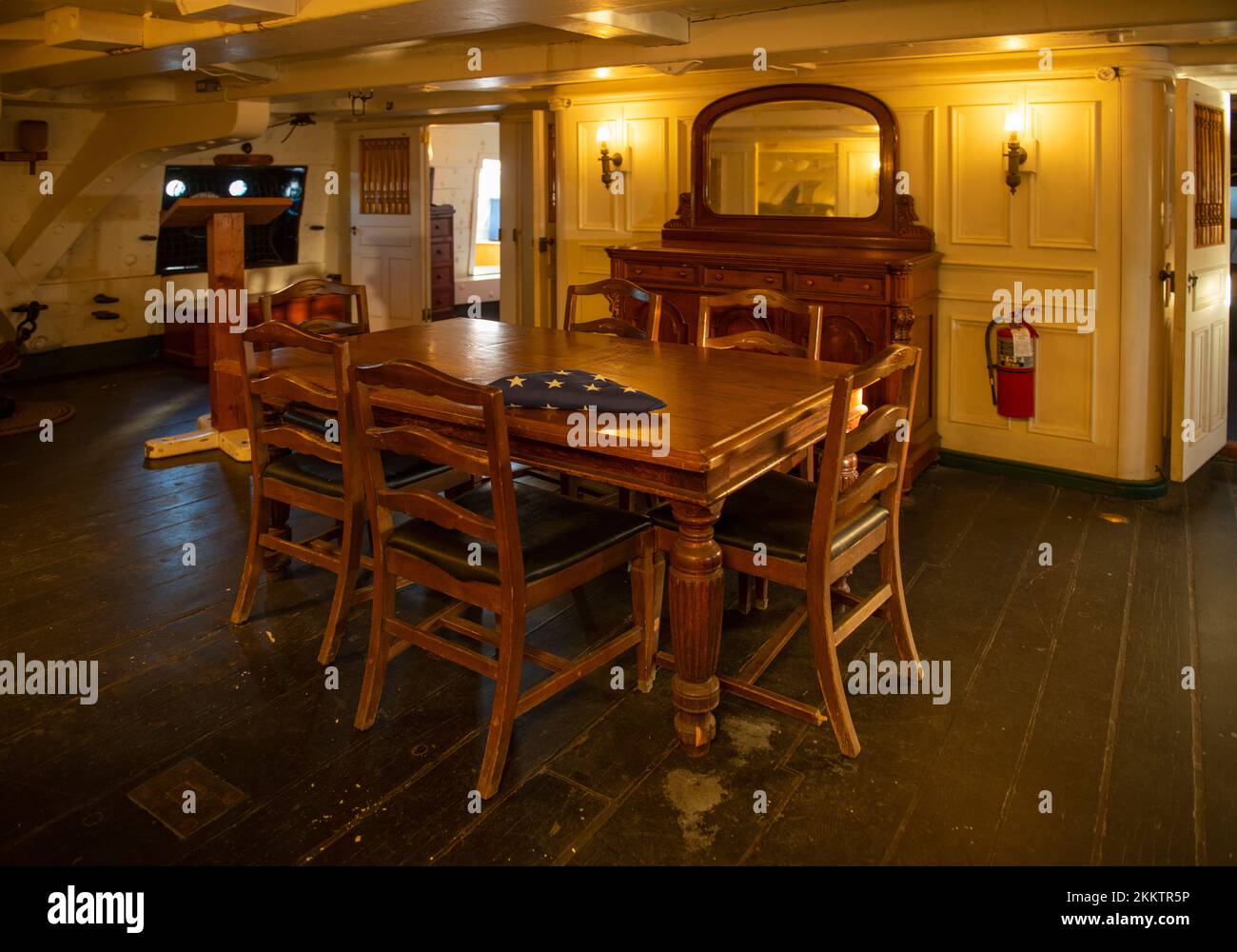 Captain's Room in USS Constitution. She is a heavy frigate launched in ...