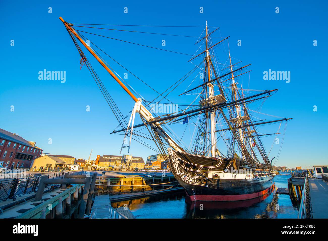 USS Constitution is a three masted wooden hulled heavy frigate of the ...