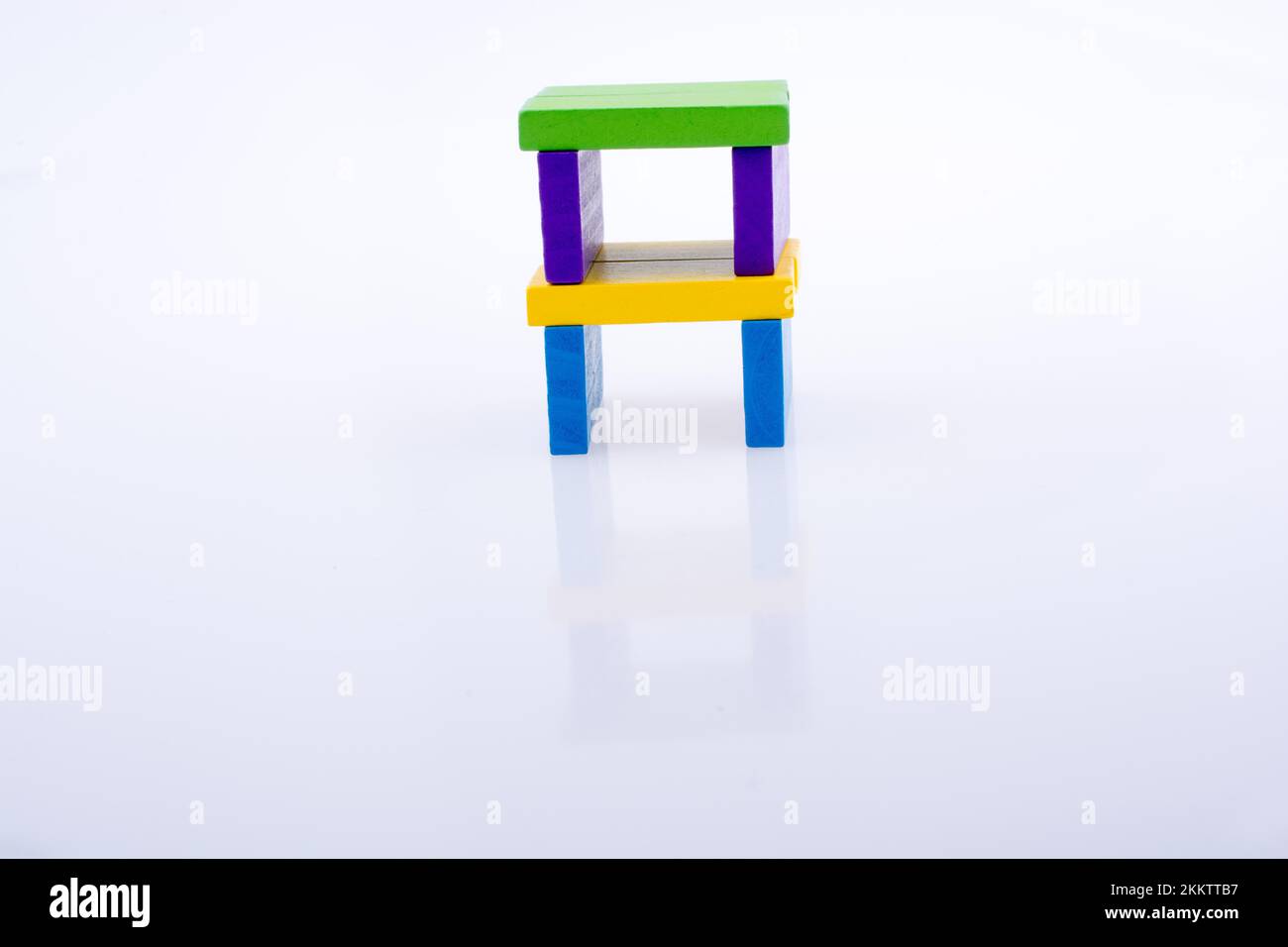Colorful Domino Blocks on a white background Stock Photo - Alamy
