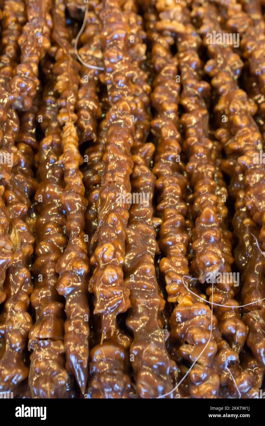 Turkish style fruit dried pulp as snack food Stock Photo - Alamy