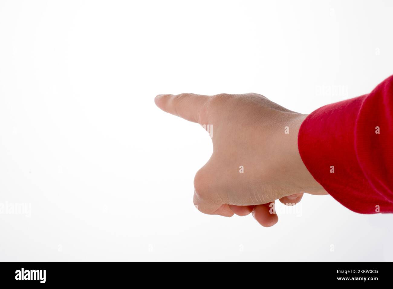 Hand making a gesture on a white background Stock Photo - Alamy