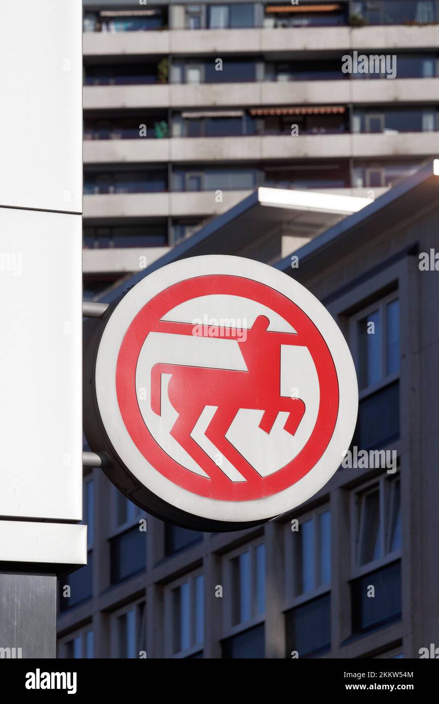 Rossmann drugstore, logo with centaur on a branch, Mülheim an der Ruhr ...