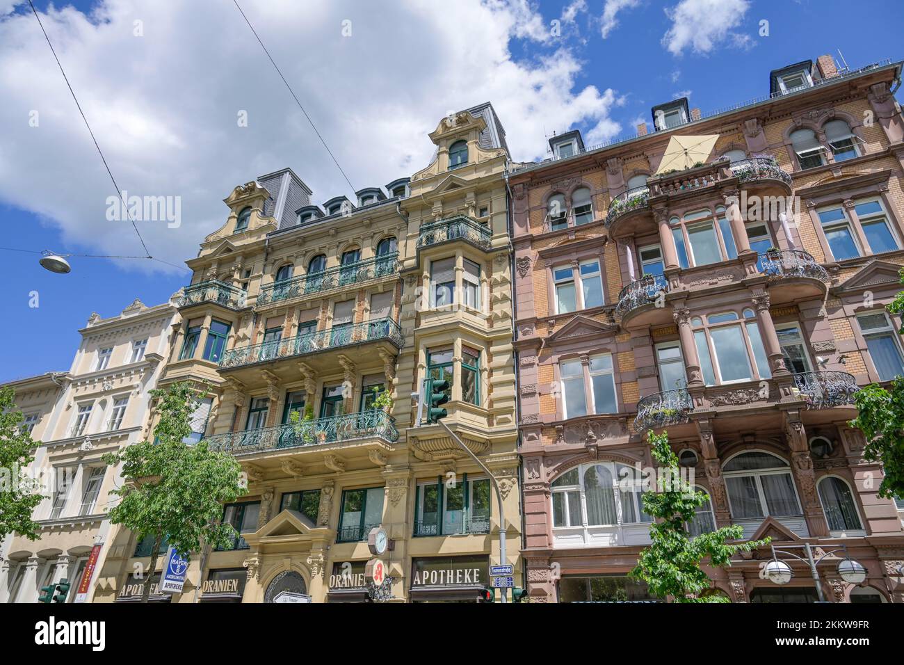 Old buildings, Taunusstrasse, Wiesbaden, Hesse, Germany, Europe Stock ...