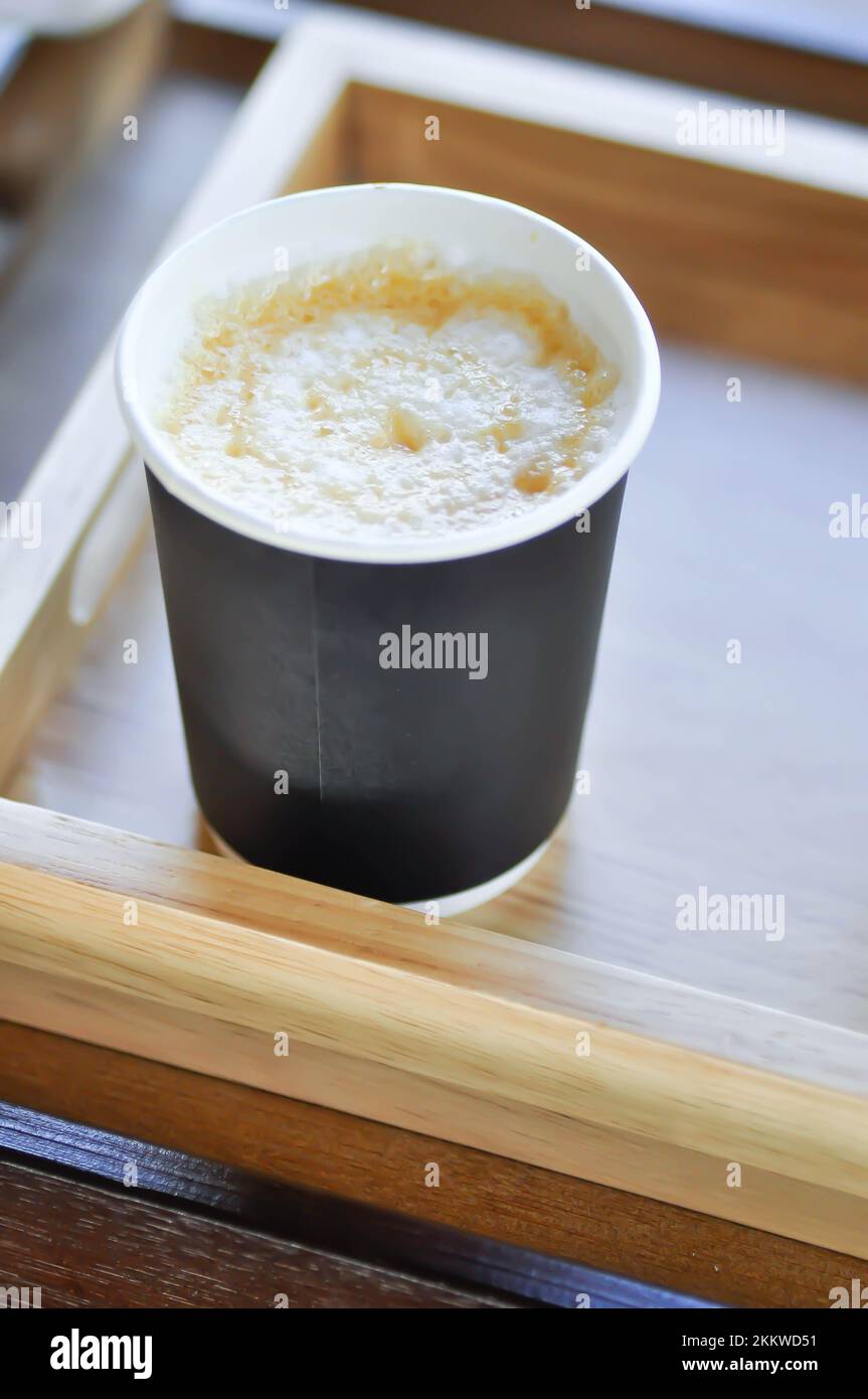 hot cofffee, caramel latte coffee for serve Stock Photo - Alamy