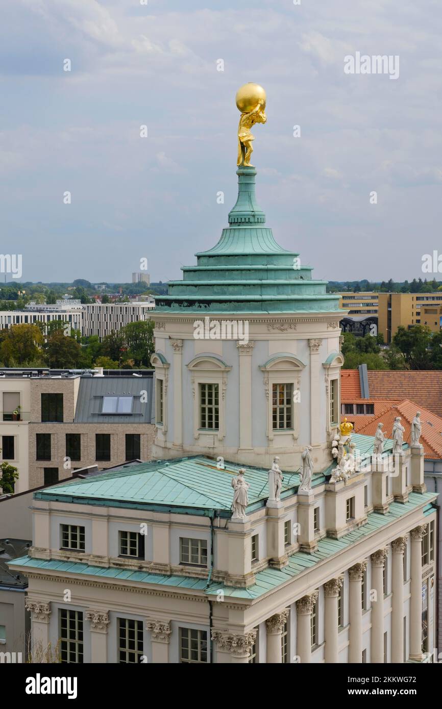 Old Town Hall with Golden Atlas, Potsdam, Brandenburg, Germany, Europe ...
