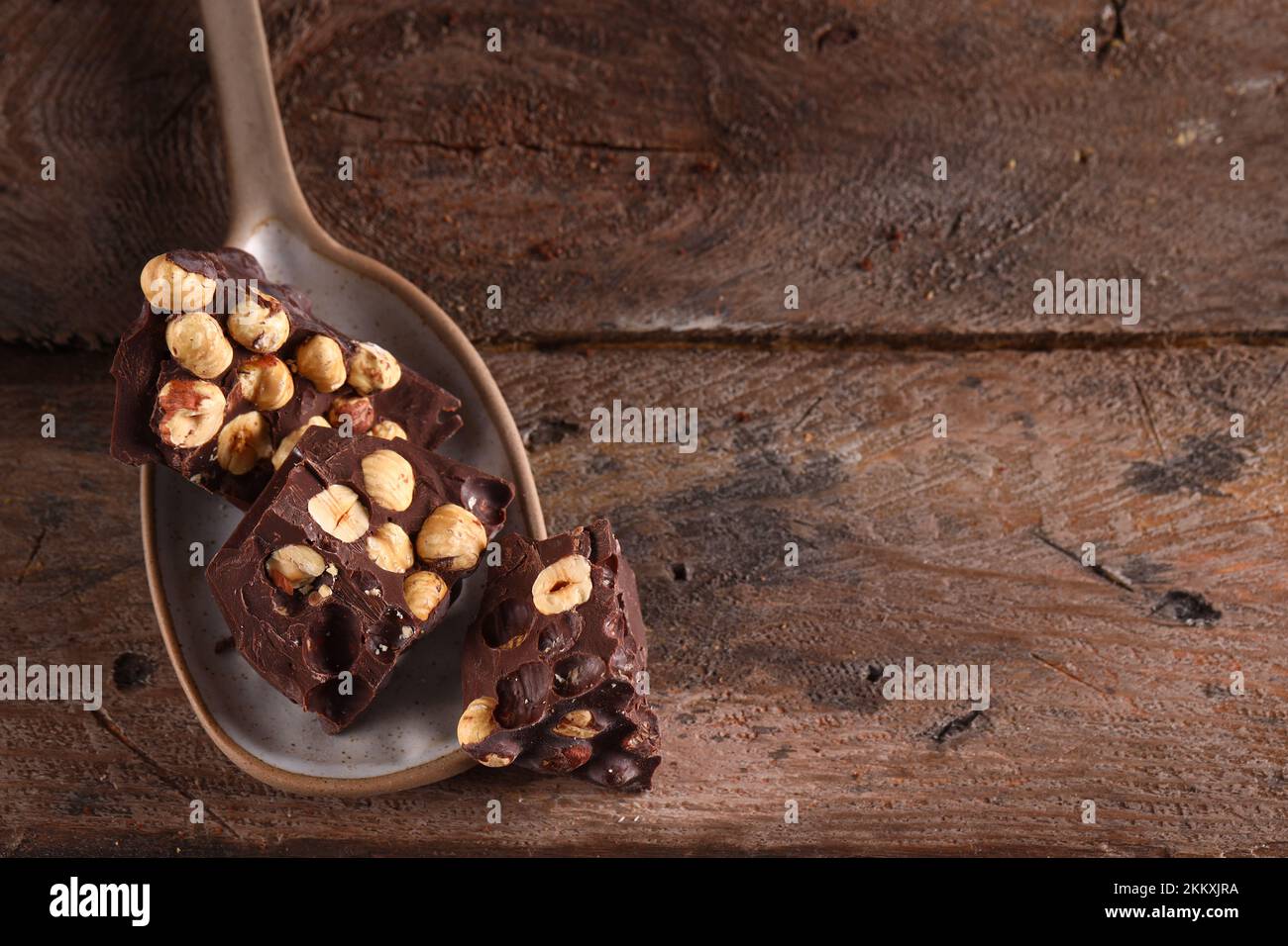 natural dark chocolate with nuts food Stock Photo - Alamy