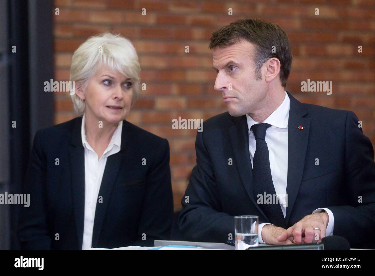Dijon, France. 25th Nov, 2022. French President Emmanuel Macron and ...