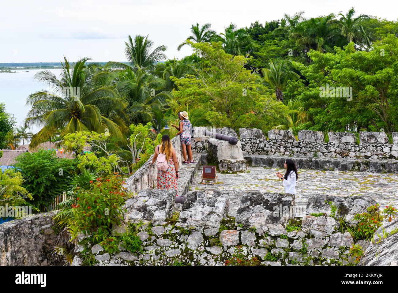 Tourists, Fort San Felipe, Quintana Roo, Mexico Stock Photo - Alamy