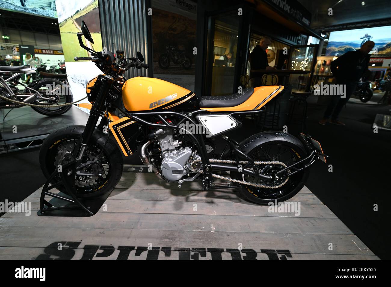 A CCM classic tracker motorycle Stock Photo - Alamy