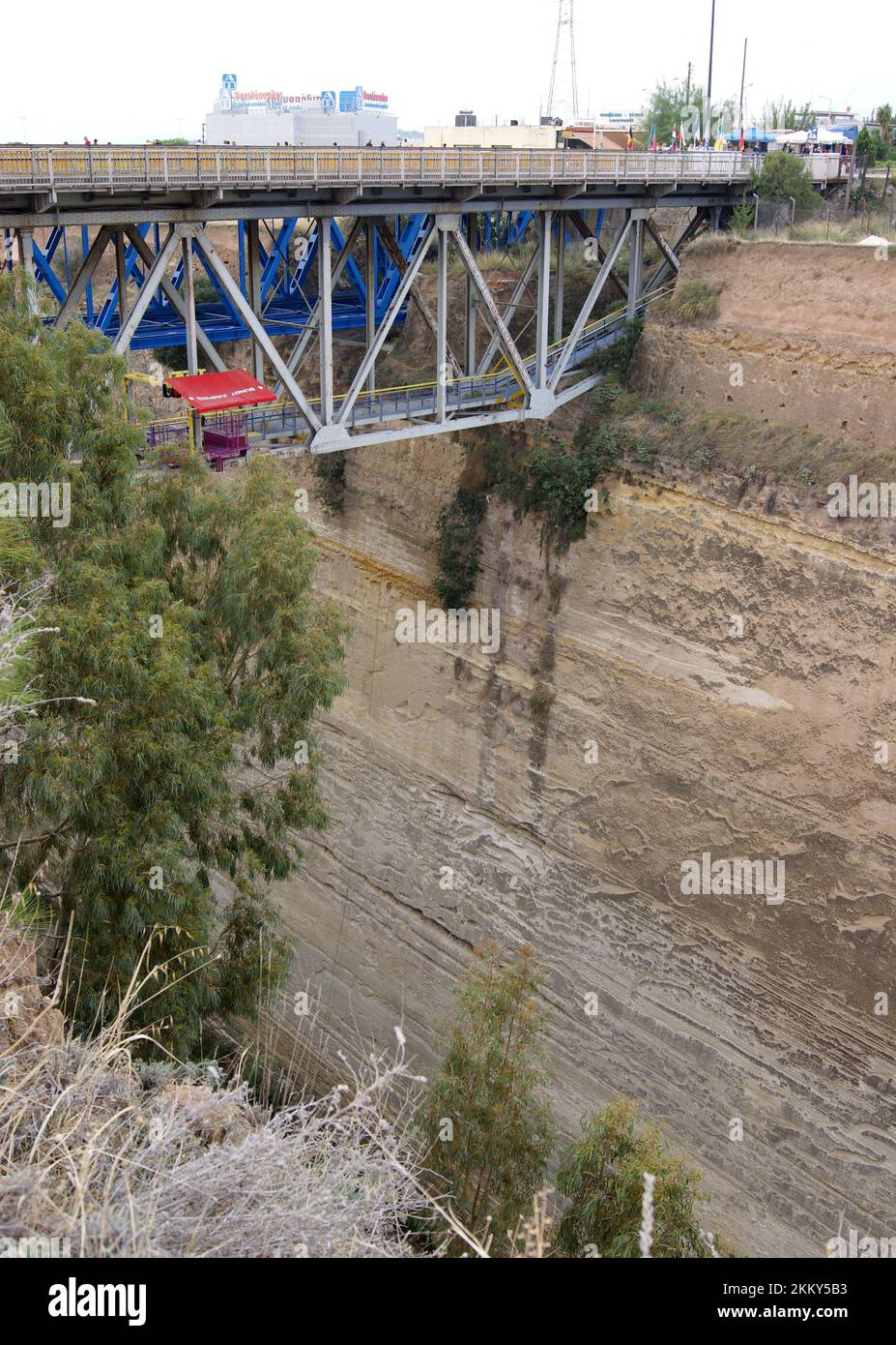 Old truss bridge across the Corinth Canal, completed in 1893, Isthmia ...