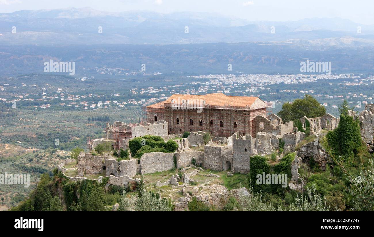 Acropolis and Fortification Castle of Mystras, ruins of medieval ...