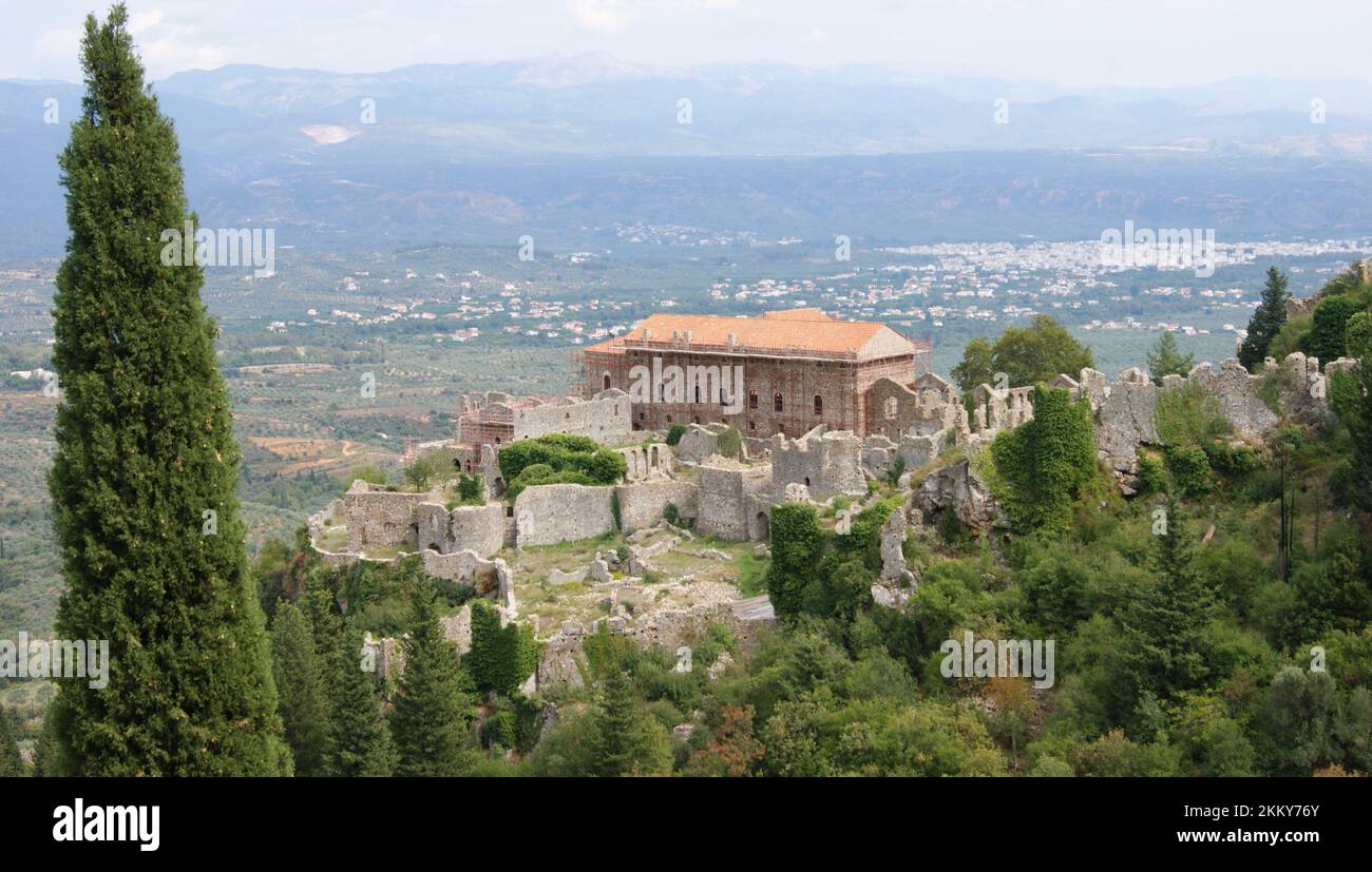 Acropolis and Fortification Castle of Mystras, ruins of medieval ...