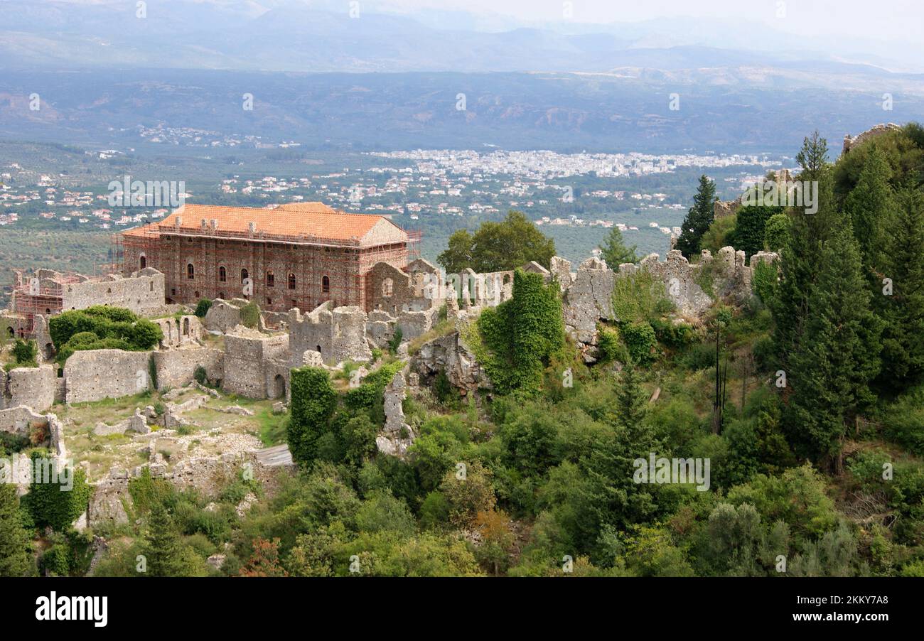 Acropolis and Fortification Castle of Mystras, ruins of medieval ...