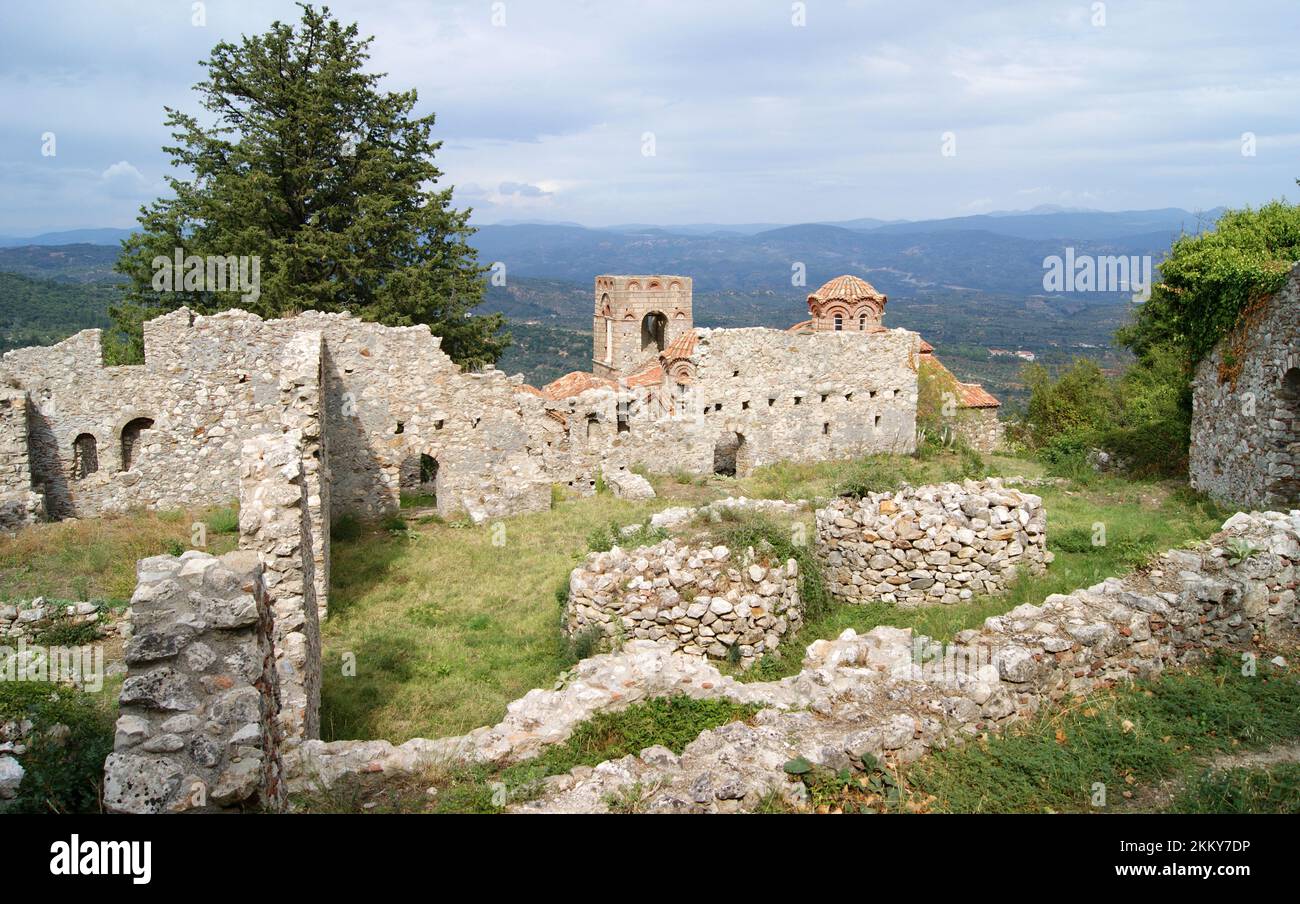 Acropolis and Fortification Castle of Mystras, ruins of medieval ...