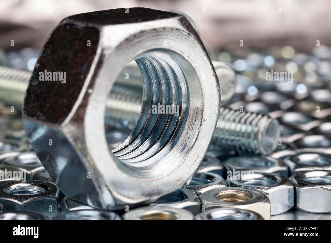 metal steel nuts for installation work , the nut to bolt fastening ...