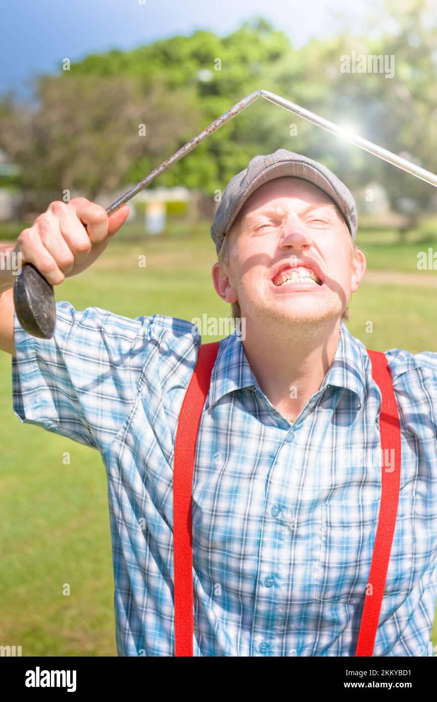 Hilarious Image Of A Distraught And Angry Golfer Bearing His Teeth In ...