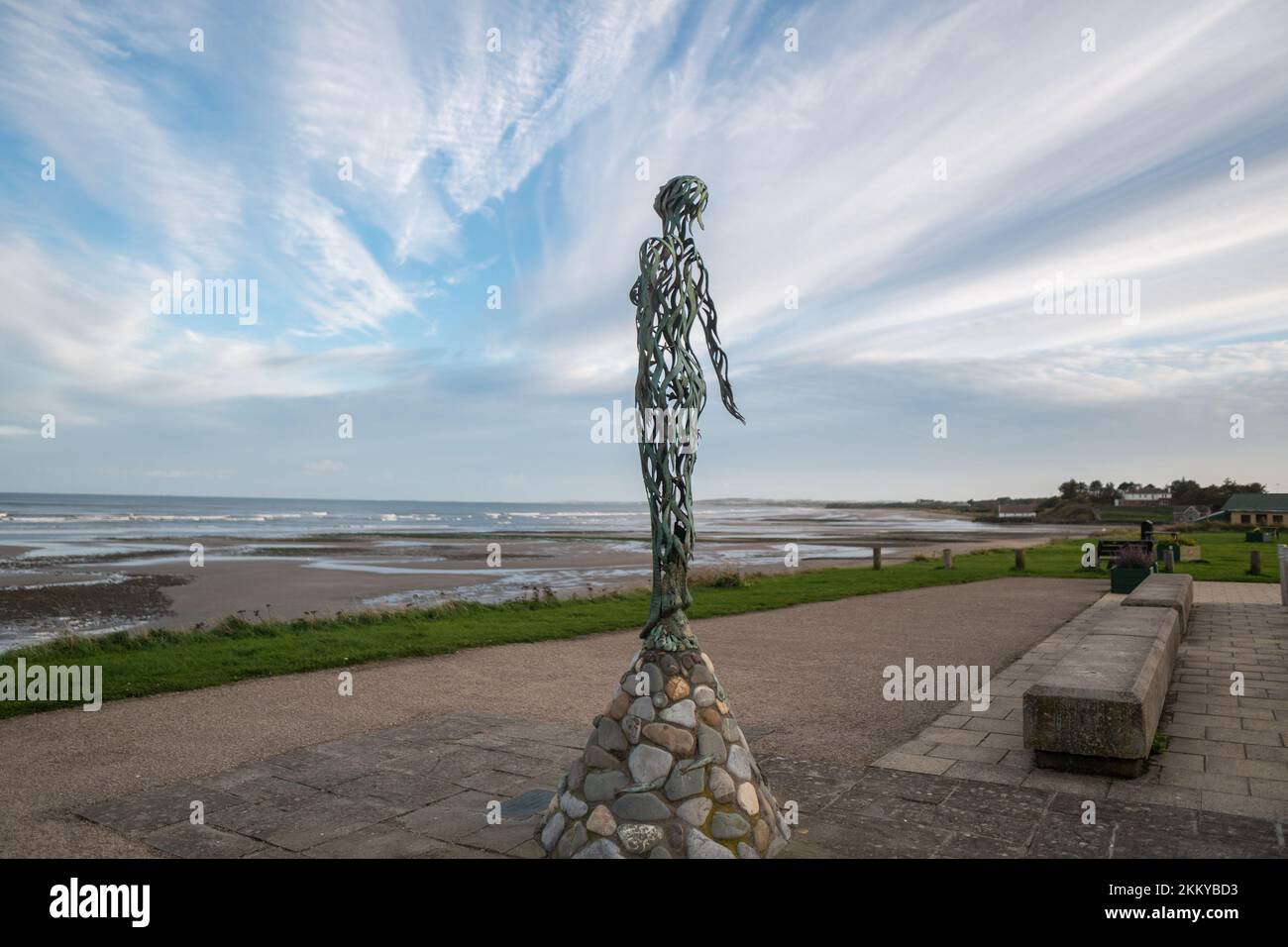 Laytown, Ireland-30. 9. 2022: The 'Voyager' sea inspired lady figure by ...