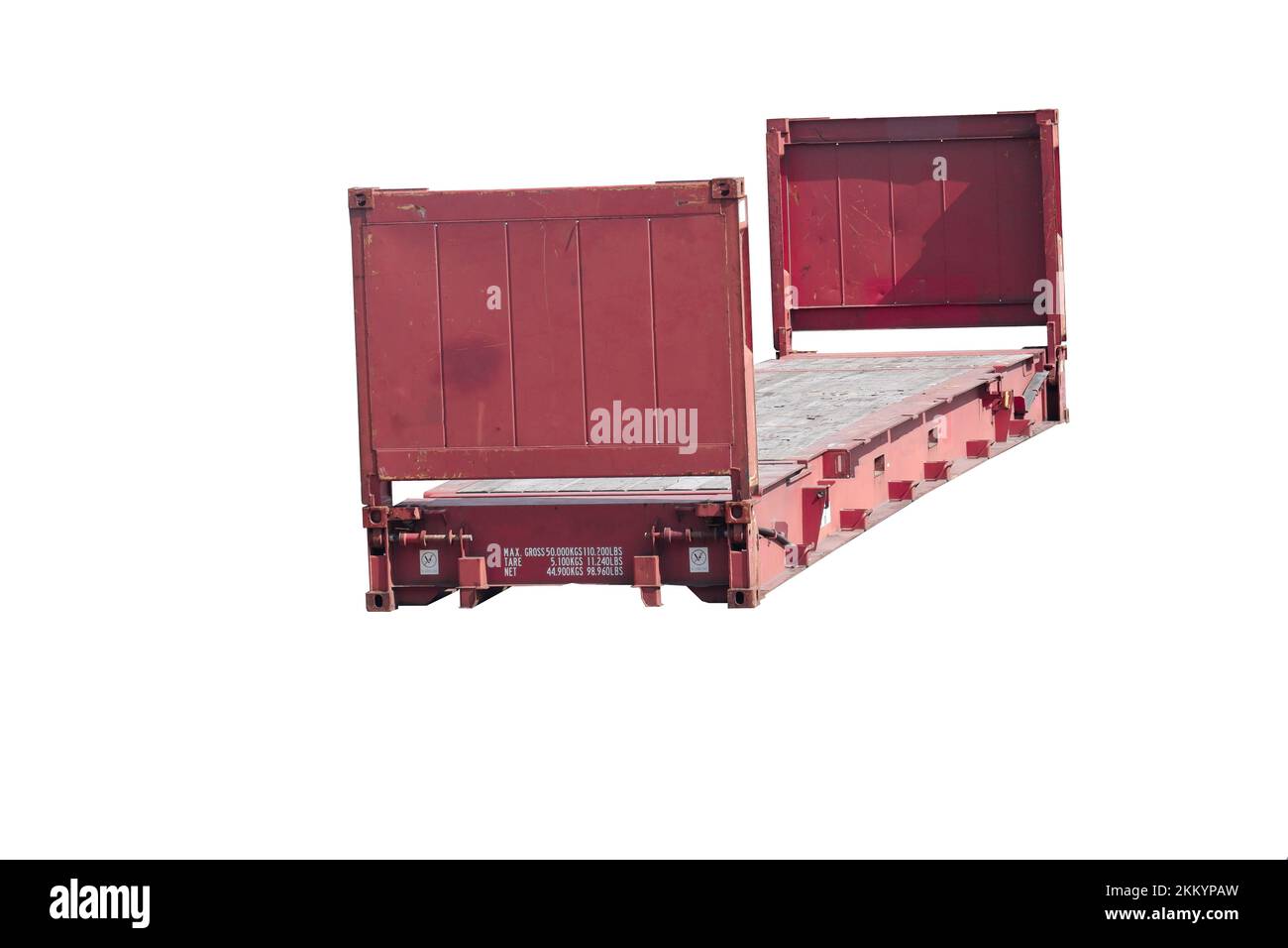Flat rack containers are containers used to transport machinery Stock ...