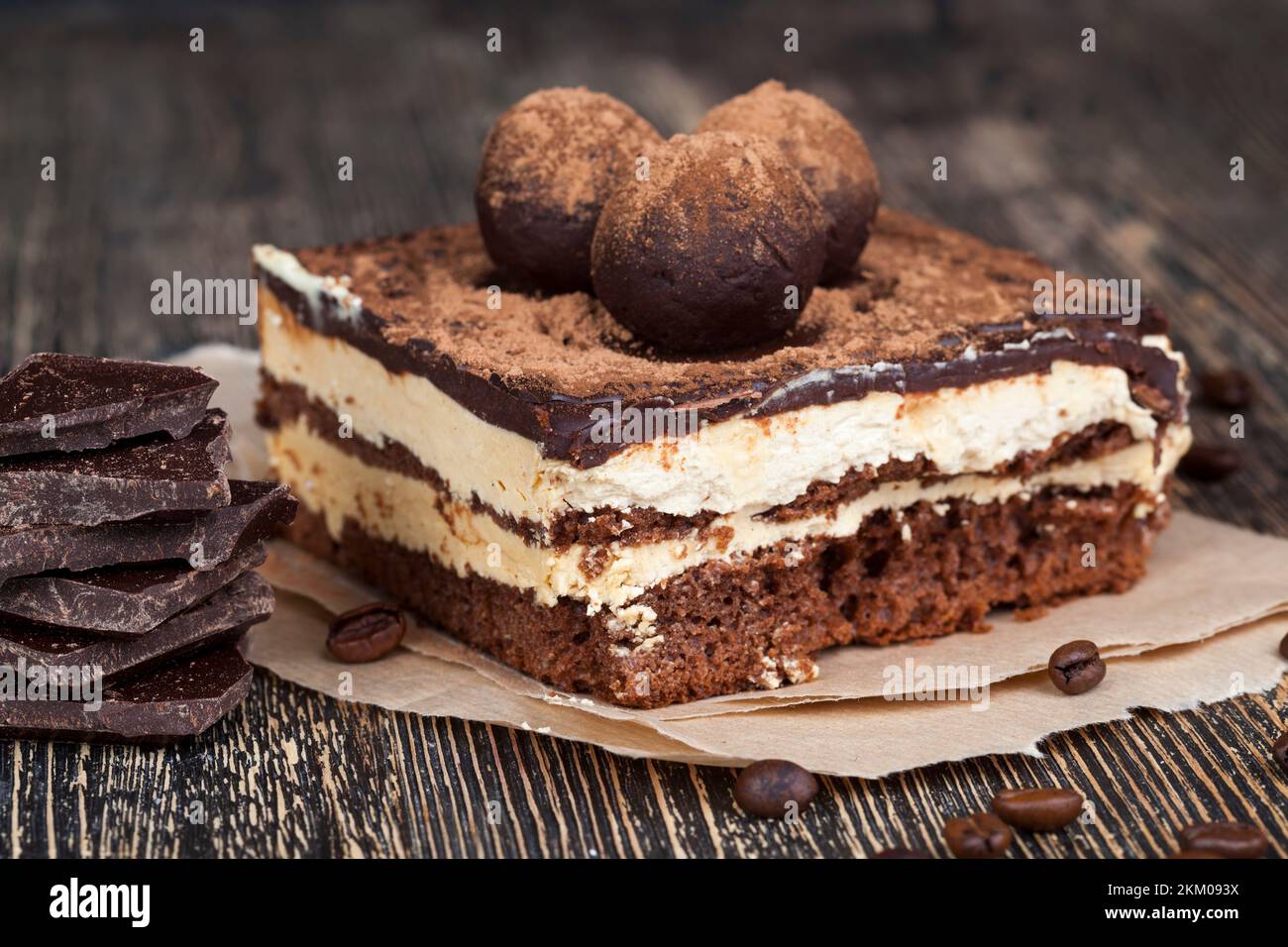 delicious chocolate dessert made of buttercream chocolate cakes ...