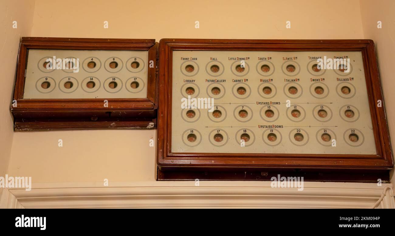 a vintage mansion house servants wall mounted bell panel, Stourhead ...