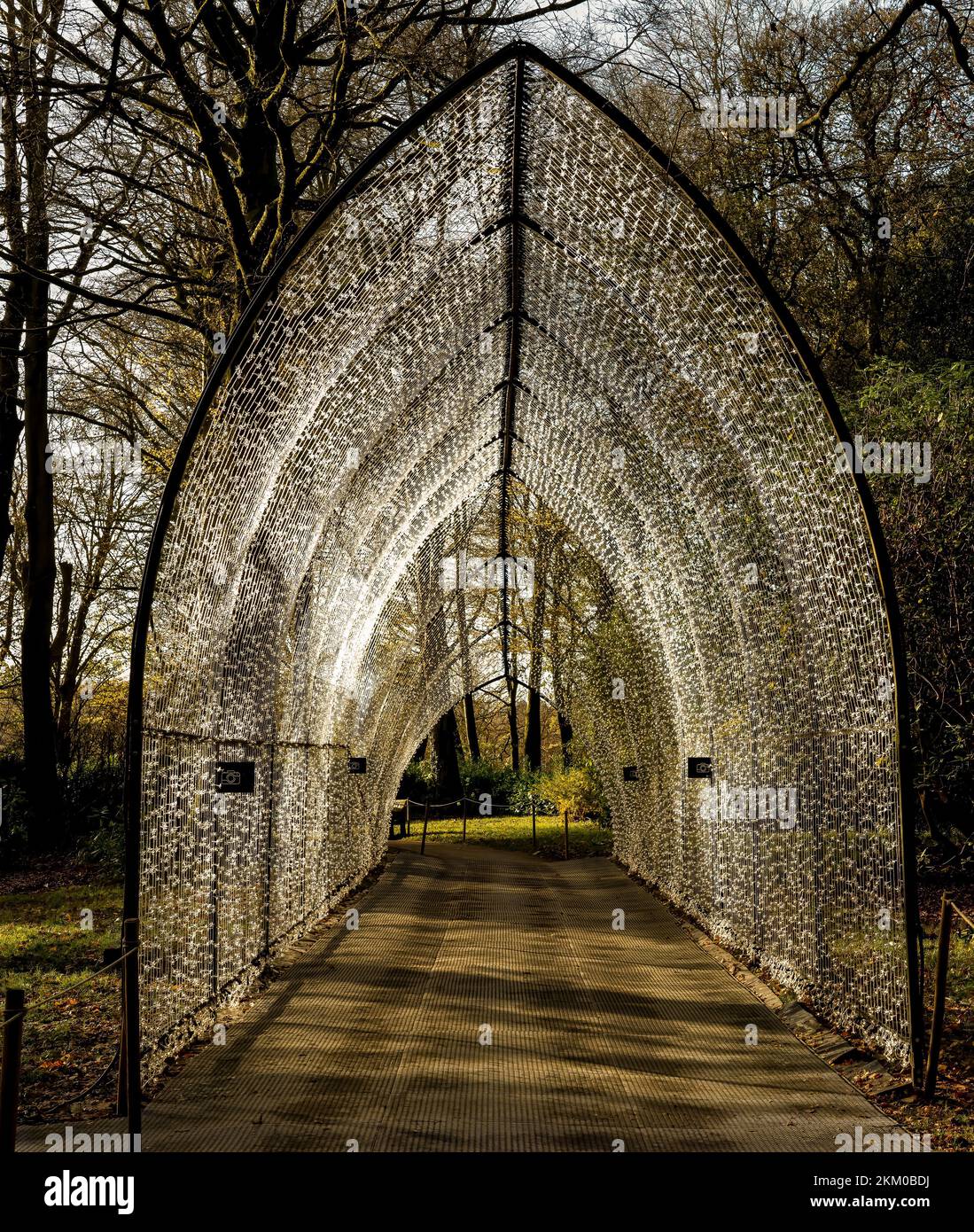 daytime view of the Goden Arch made with thousands of LEDs to ...