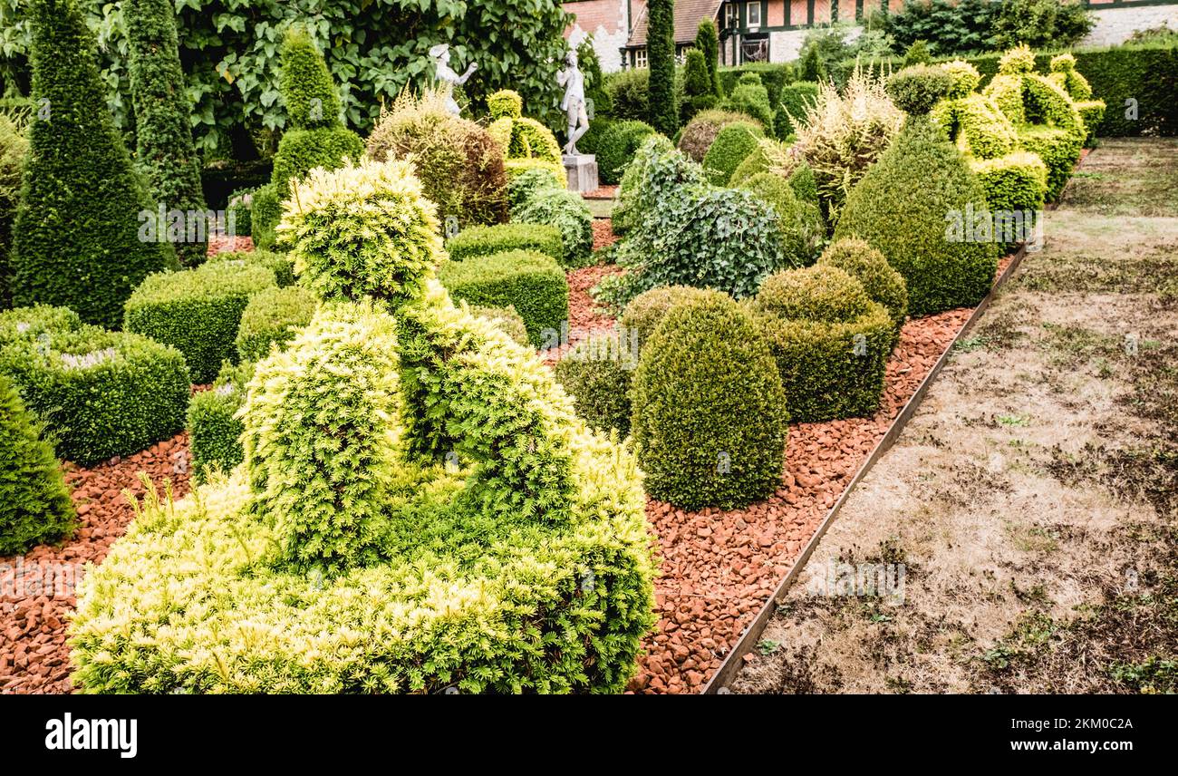 The topiary hedges at Eythrope Gardens on the Waddesdon Manor estate ...