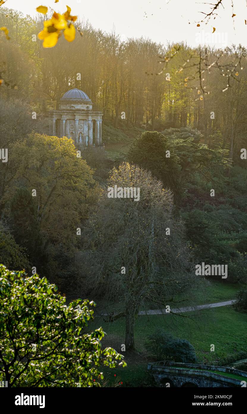 a golden sunset beams down on the Temple of Apollo, grade I listed at ...