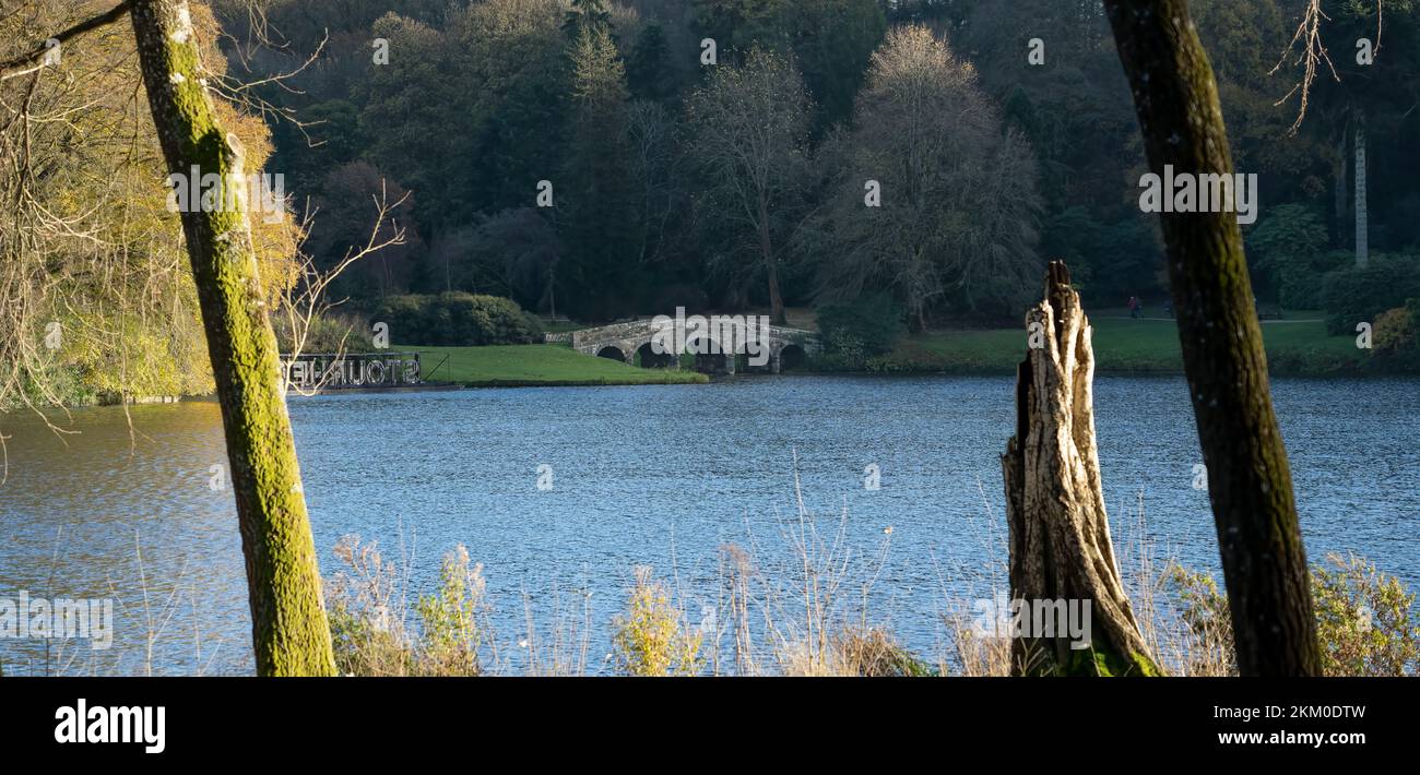 the five arch grade I listed palladian stone bridge seen across the ...