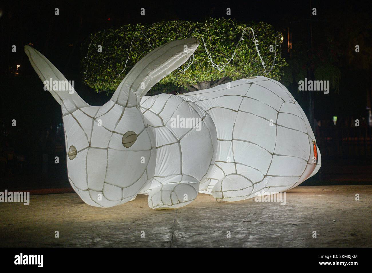 Non Exclusive: November 24, 2022, Merida, Mexico: A rabbit by artist ...