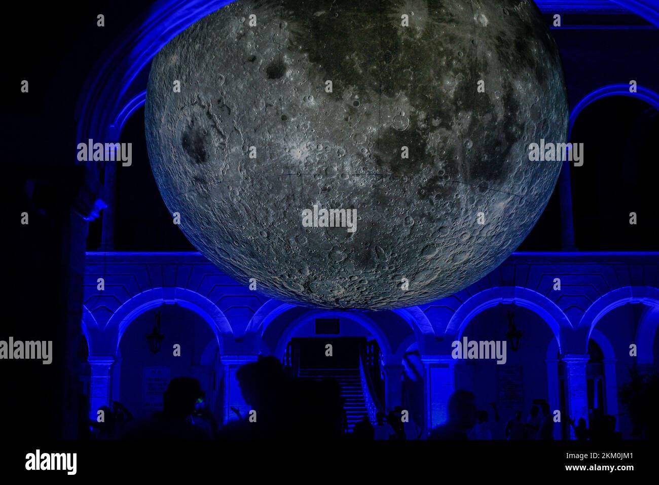 Non Exclusive: November 24, 2022, Merida, Mexico: The Museum of the Moon piece by Luke Jerram ...