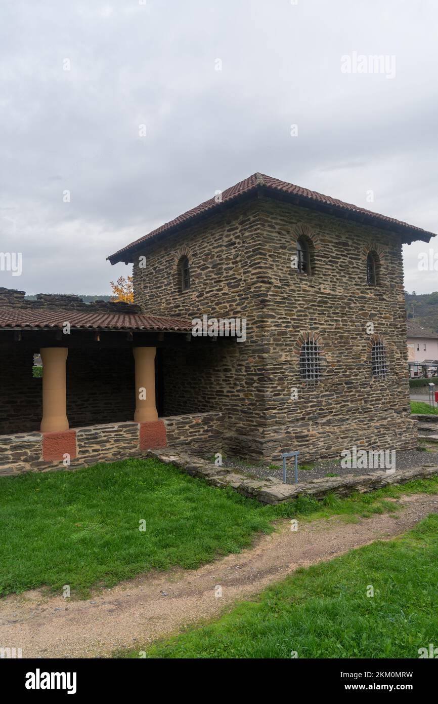Roman buidling Villa Rustica near at the german village Mehring Stock ...