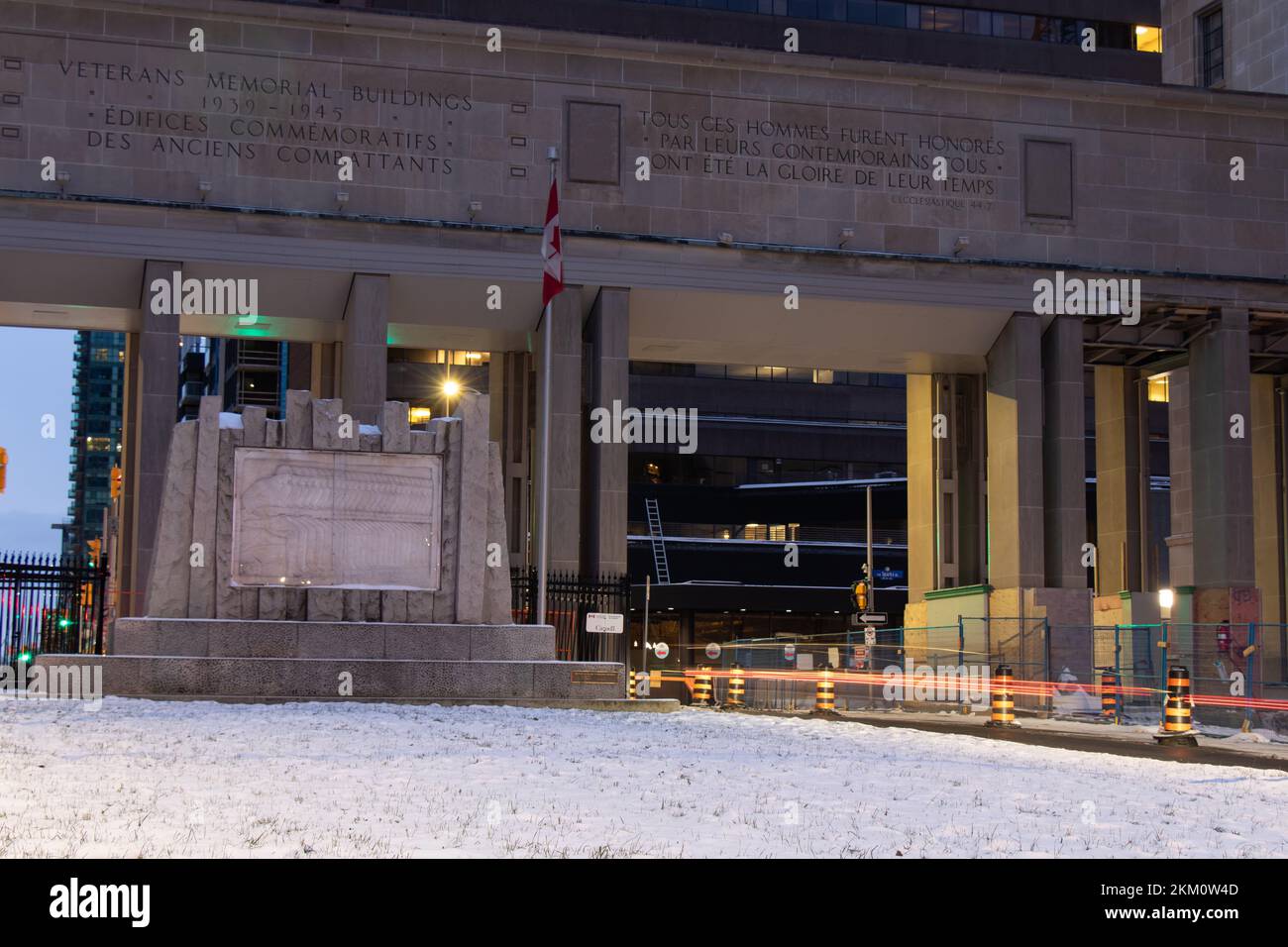 The Memorial Arch, connecting the East and West Memorial Buildings in downtown Ottawa is seen in ...