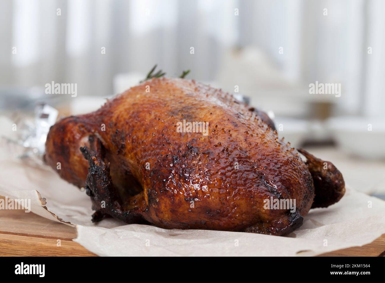 whole baked duck for a festive table, one baked duck for a holiday ...