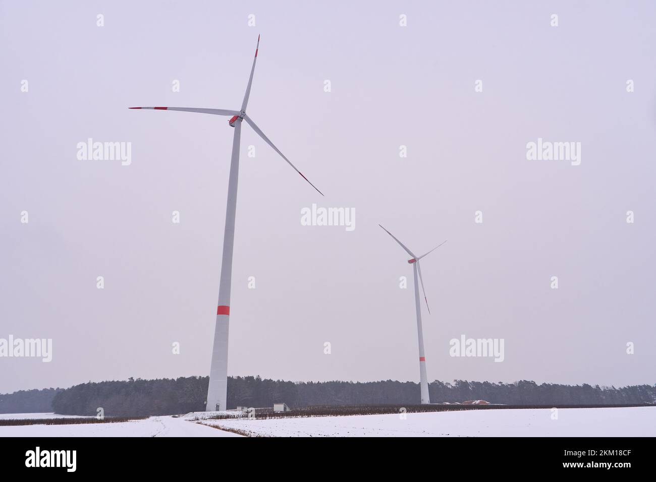 Winter energy wind turbines hi-res stock photography and images - Alamy