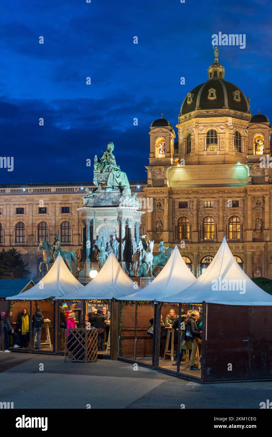 Wien, Vienna: Christmas market Christkindlmarkt Weihnachtsdorf at ...