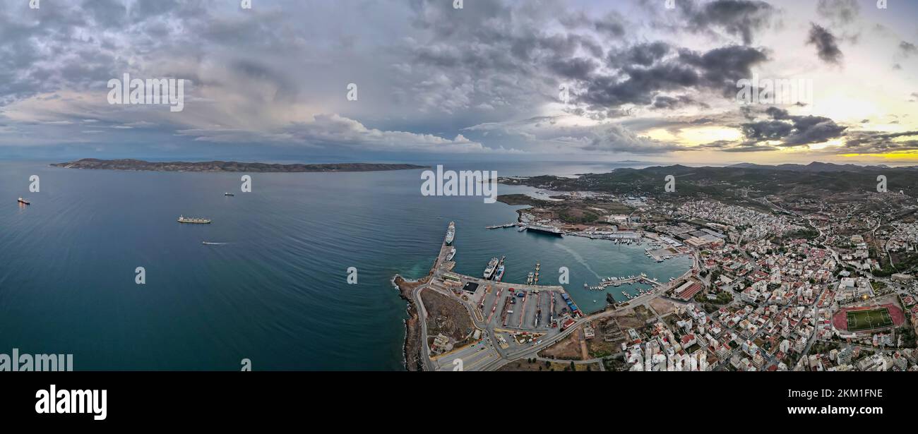 View of Lavrion port,East Atiica,Greece Stock Photo - Alamy