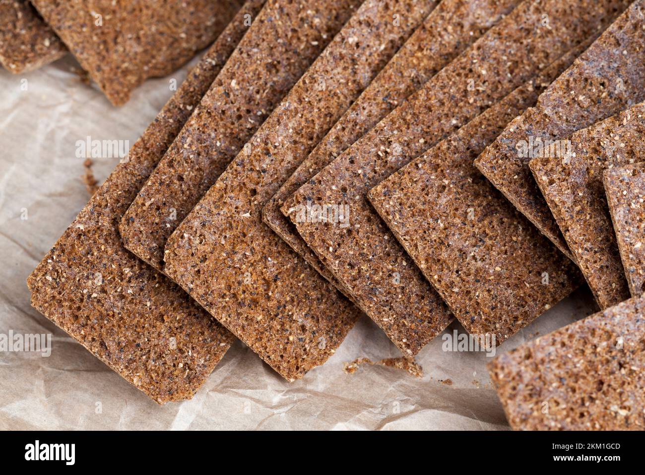 crispy rye bread, healthy foods made from rye flour, thin and crispy ...