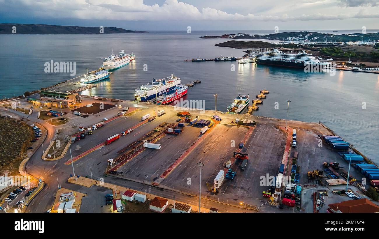 View of Lavrion port,East Atiica,Greece Stock Photo - Alamy