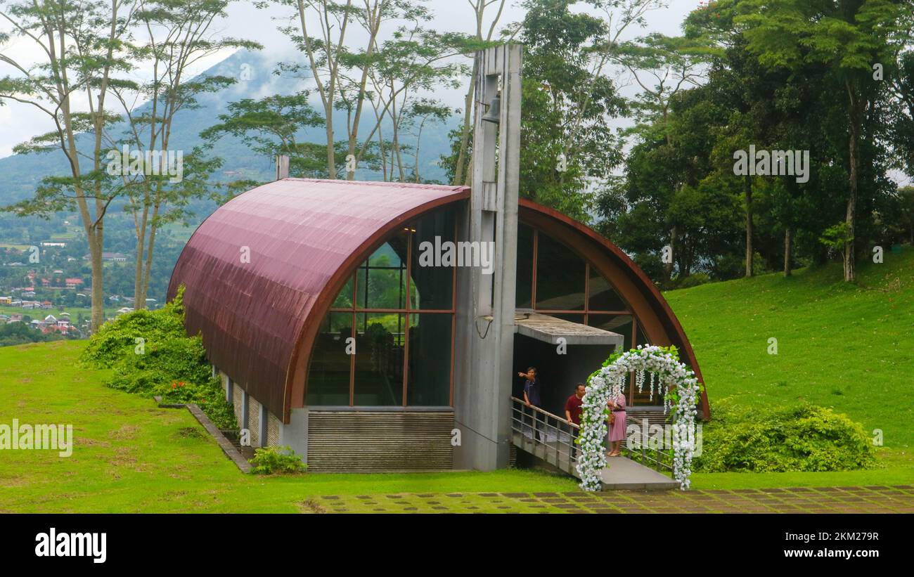 Beautiful church with half tube design Stock Photo - Alamy