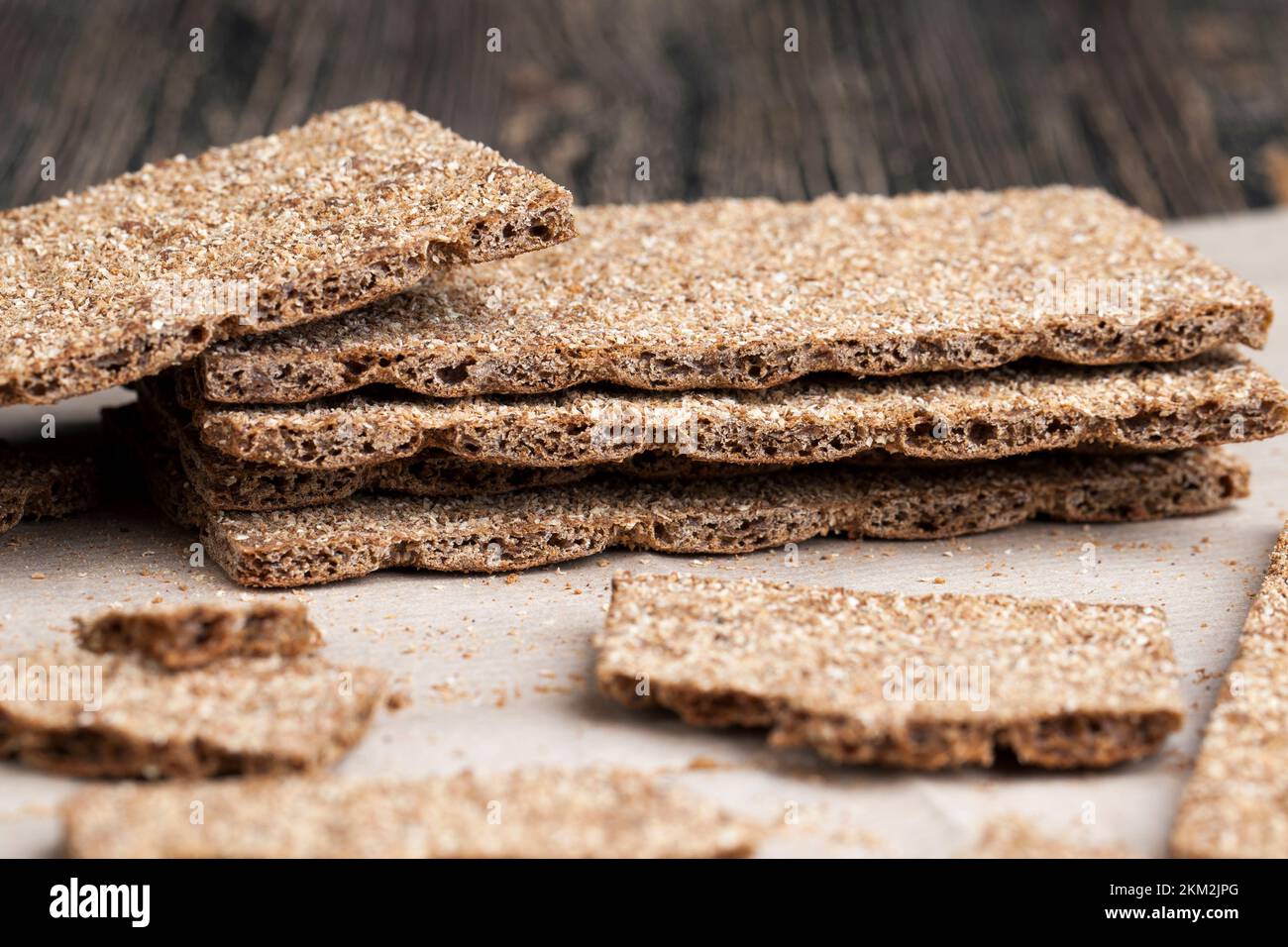 crispy rye bread, healthy foods made from rye flour, thin and crispy ...