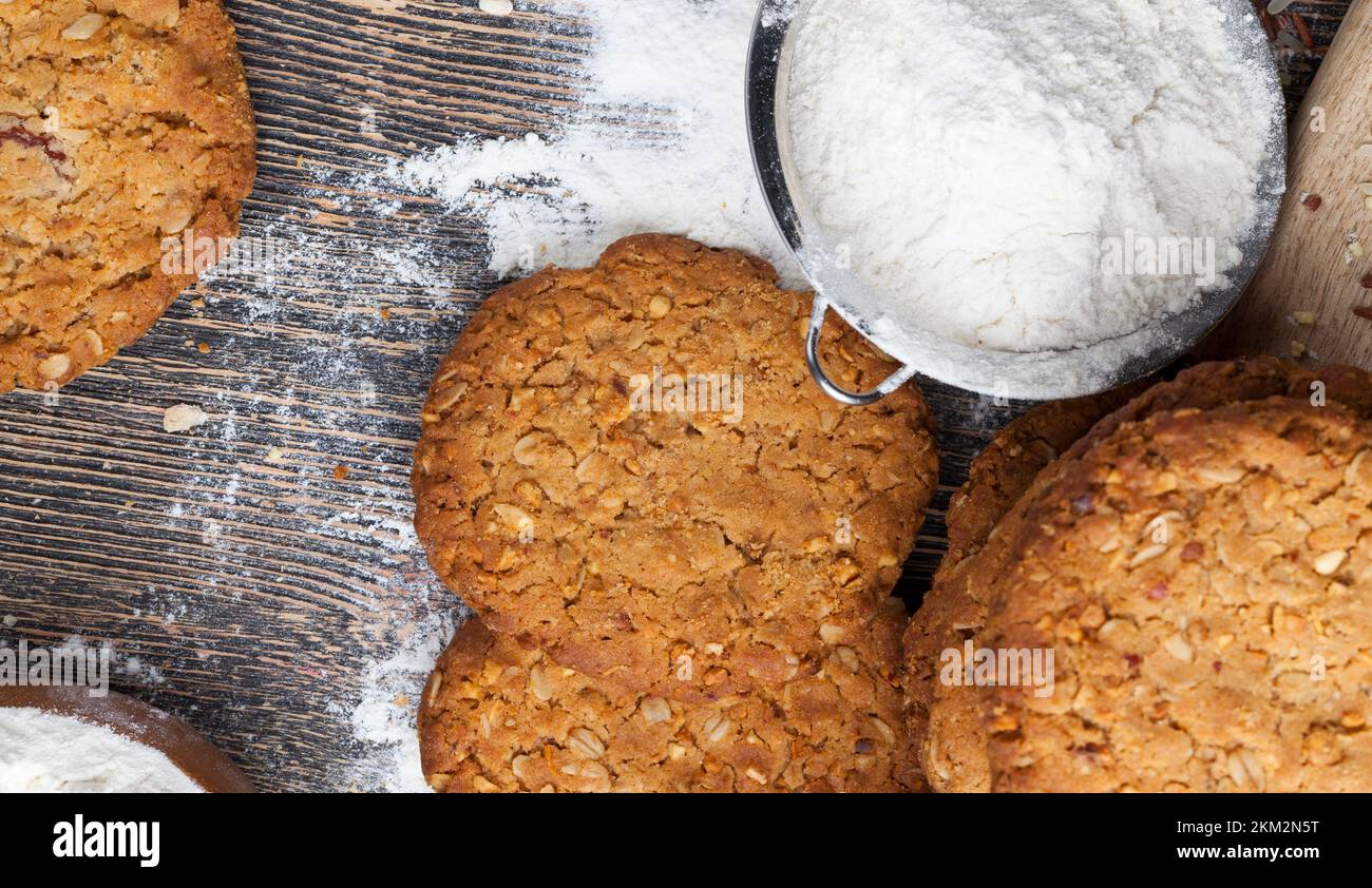 oatmeal cookies with the addition of dried fruits and various types of ...