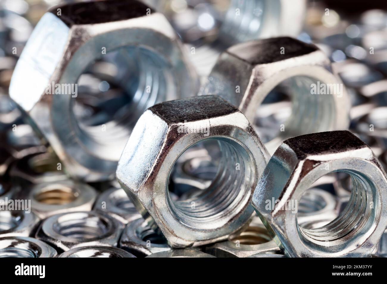 metal steel nuts for installation work , the nut to bolt fastening ...