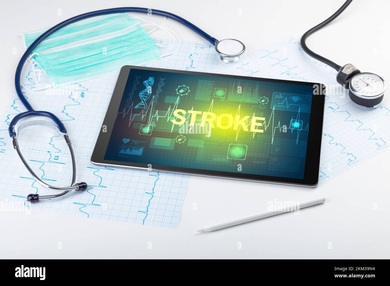 Tablet pc and medical stuff Stock Photo - Alamy
