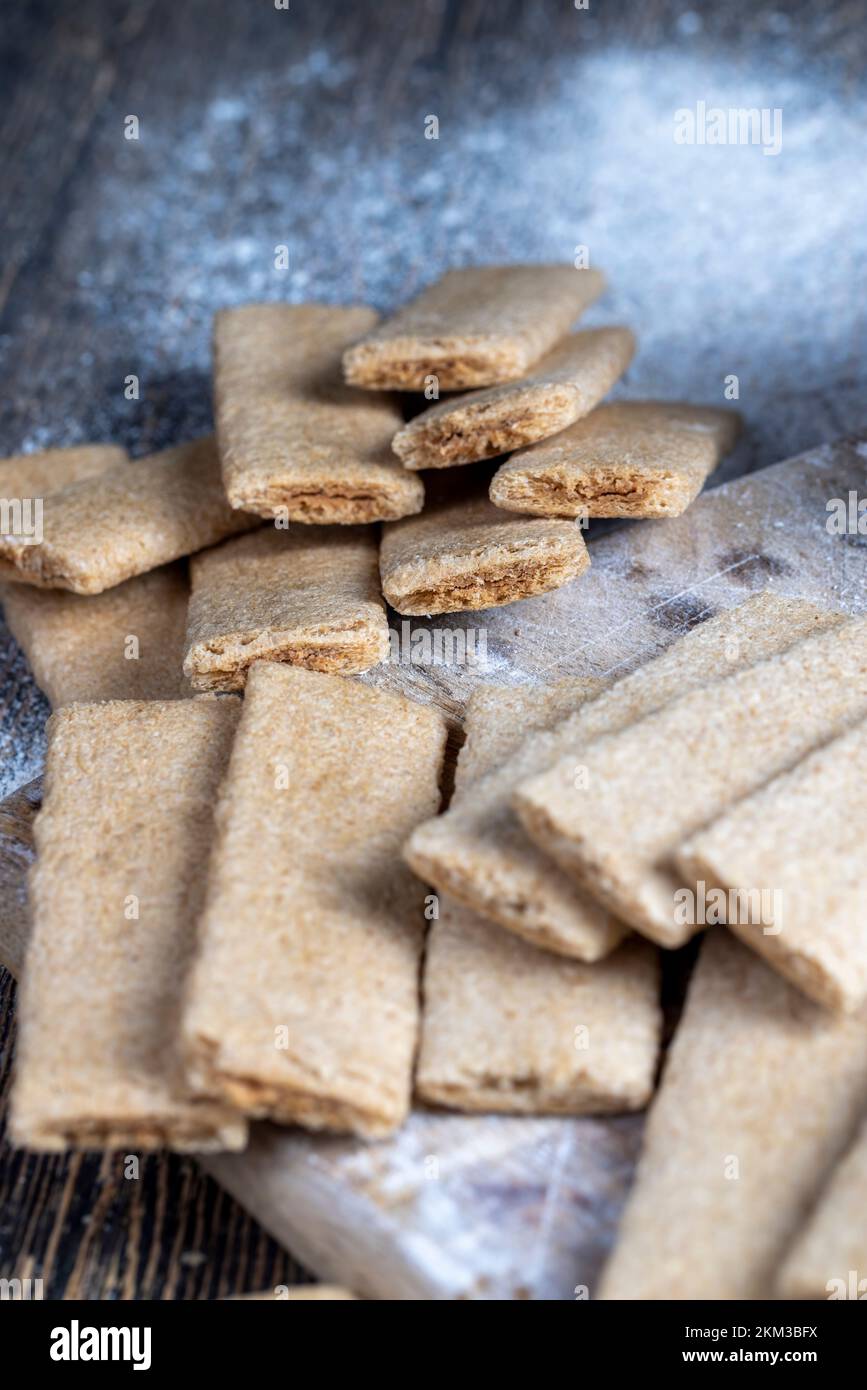 wheat long cookies stuffed with mashed different fruits, cookies with ...